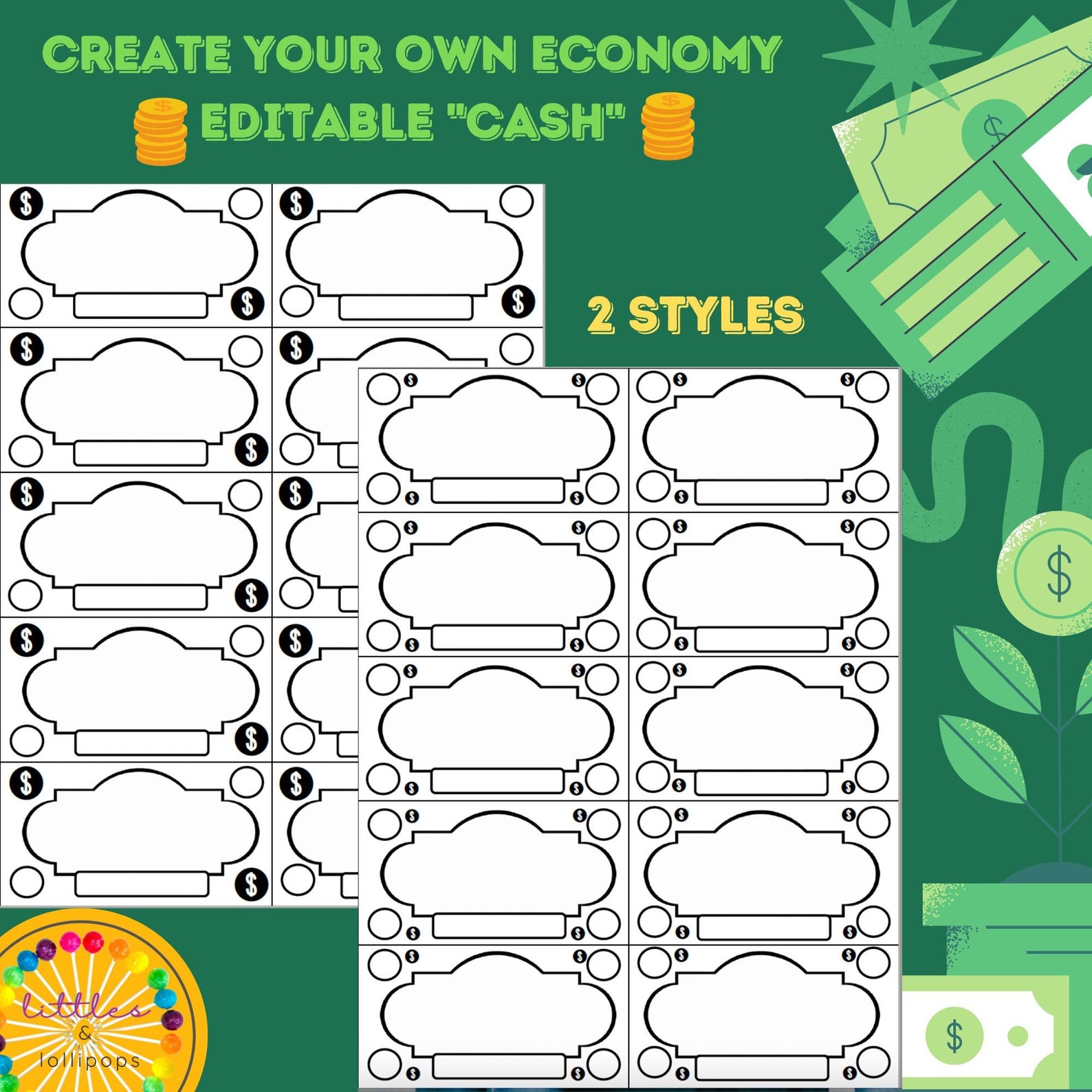 Editable Money Template Use for Chores Rewards or a - Etsy
