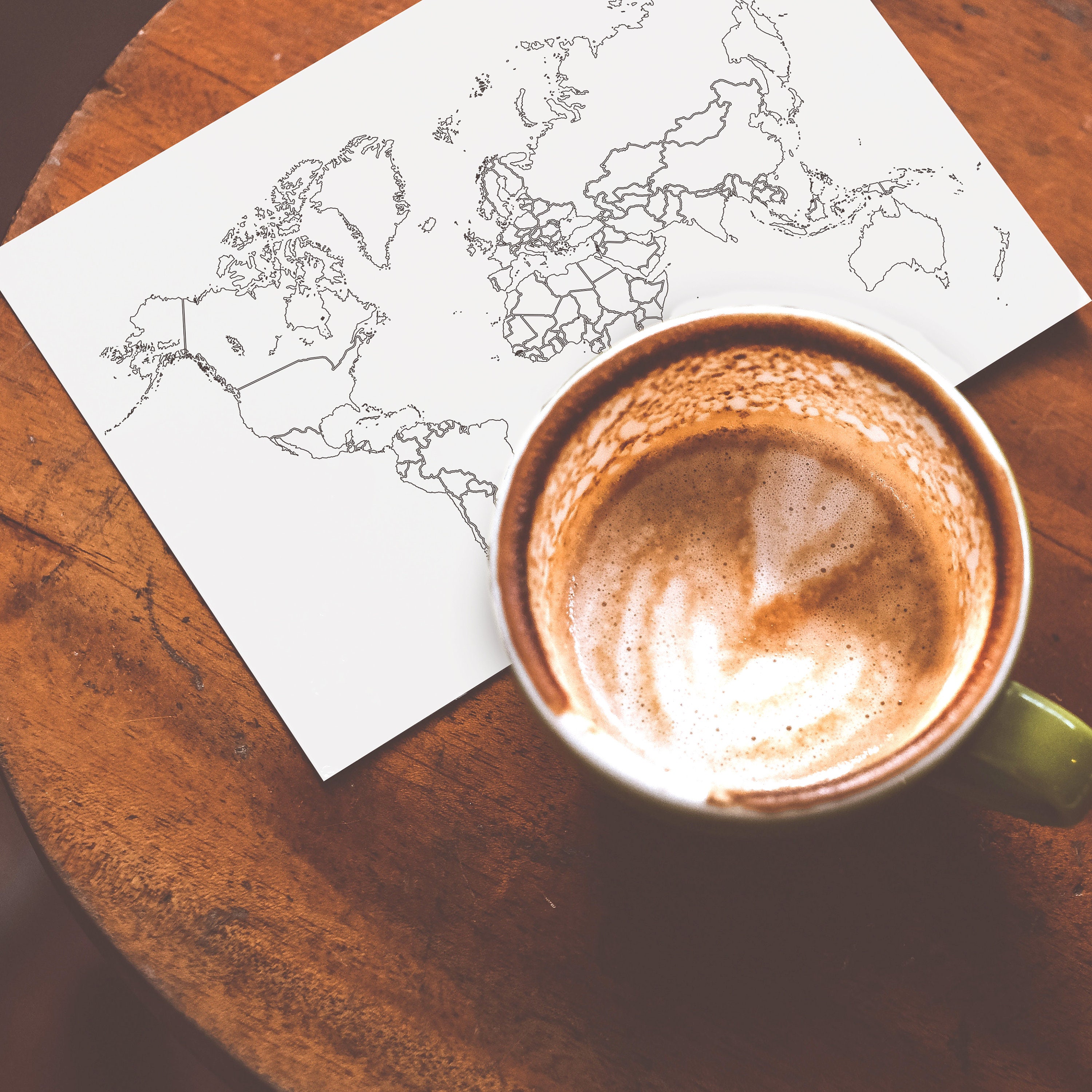 Set of 5 White World Map Postcard Modern Map Illustration - Etsy