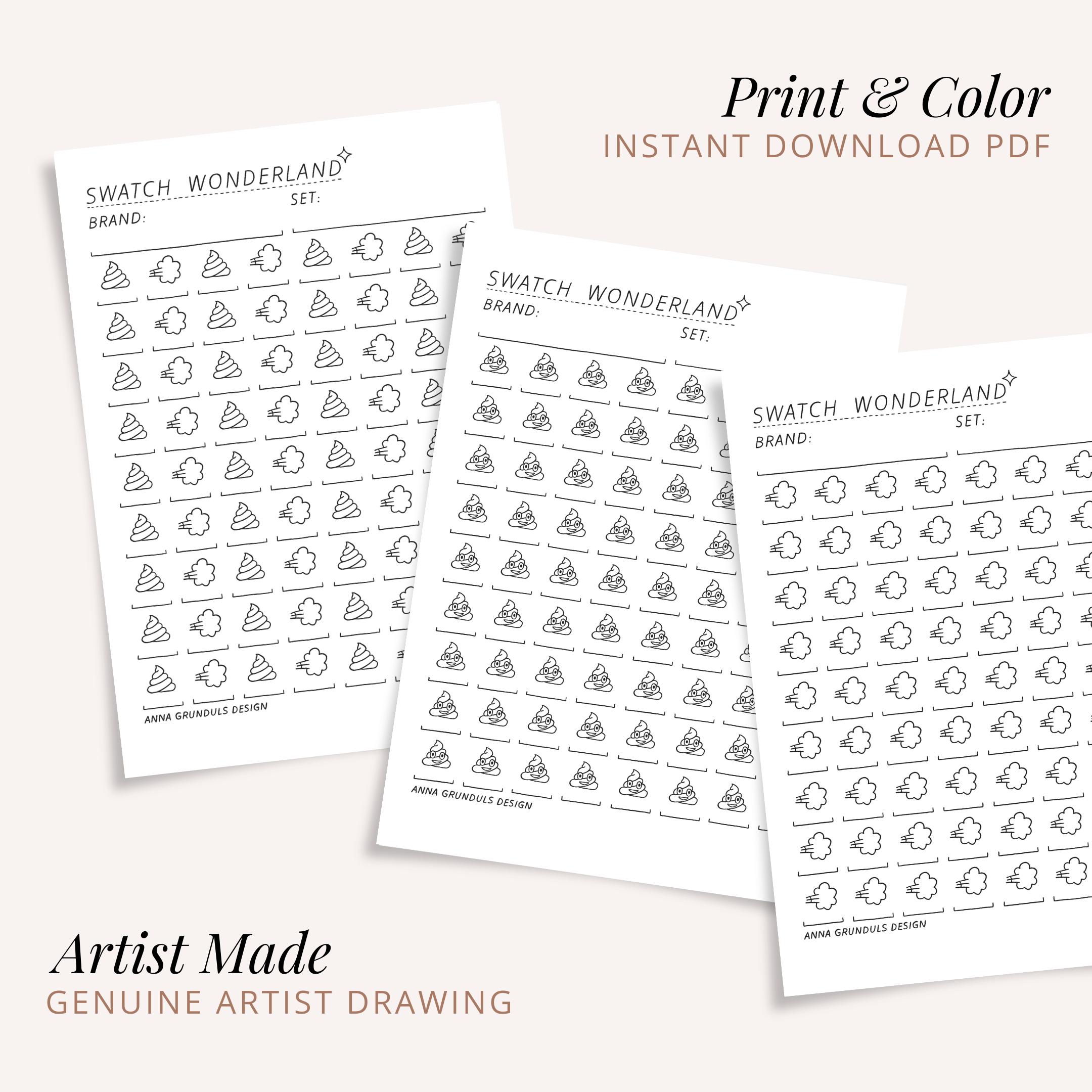 Silly Poop Fart Printable Color Test Pages for Pencils and Markers ...