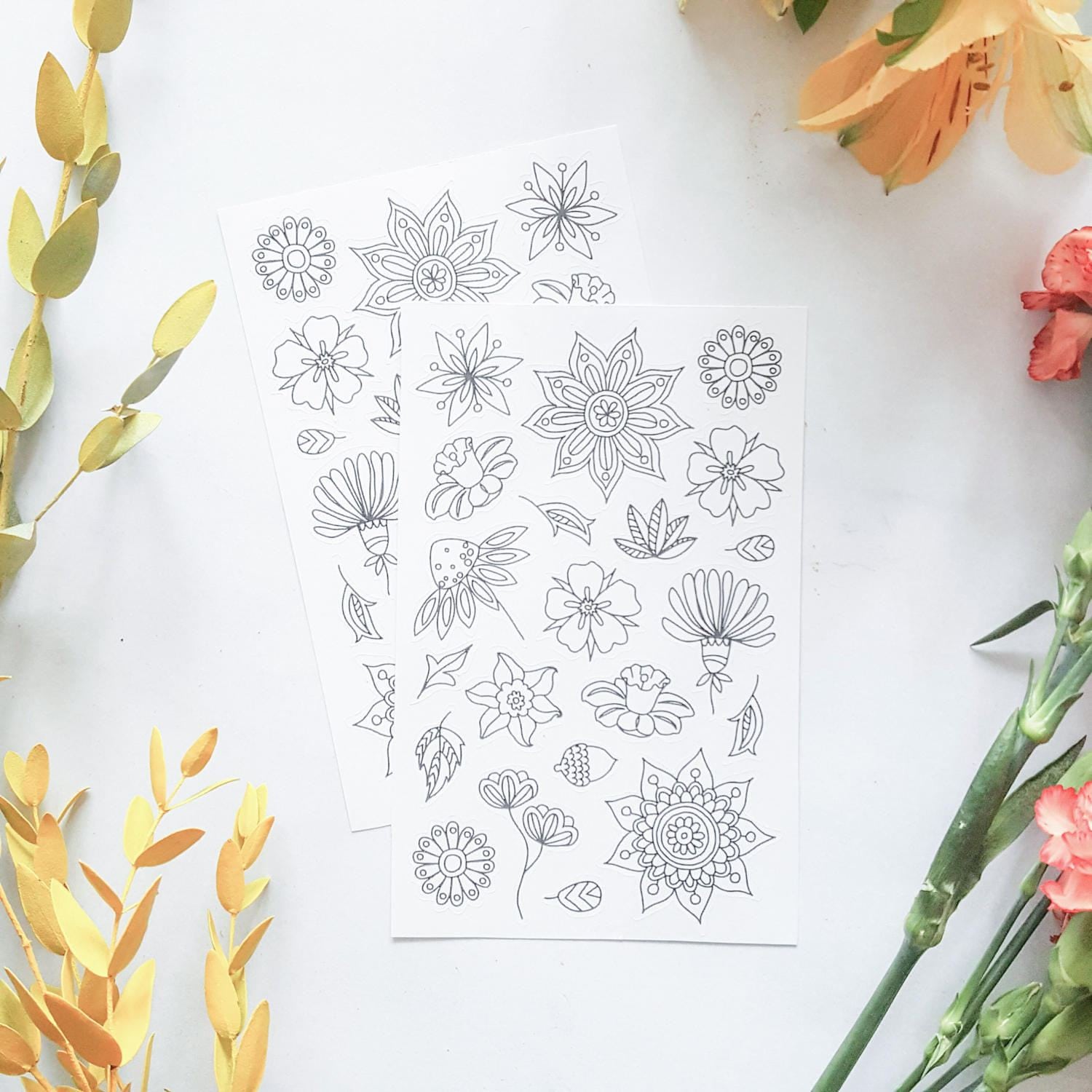 Mandala Coloring Stickers, Passion Planner Stickers, Mandala Stickers ...