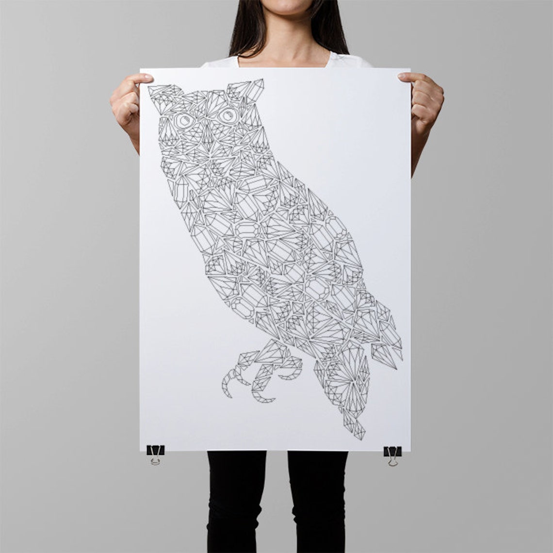 Owl Coloring Pages, Adult Coloring Poster, Large Coloring Page, Large ...