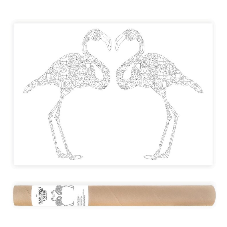 Flamingo Coloring Page, Adult Coloring Page, Giant Coloring Page ...