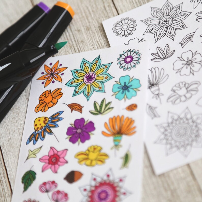 Mandala Coloring Stickers, Passion Planner Stickers, Mandala Stickers ...