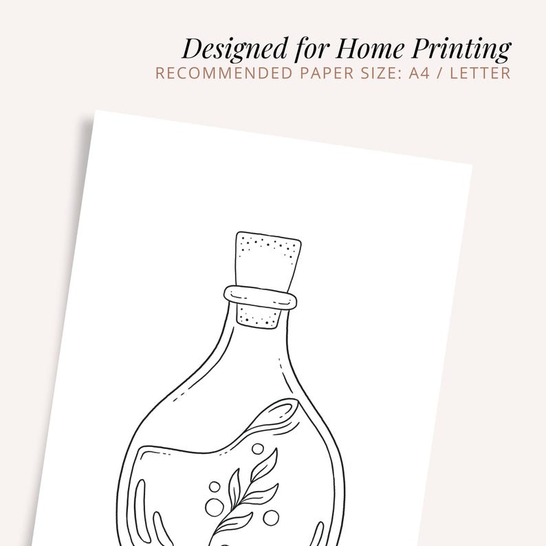 Potion Bottles Coloring Pages Printable, Magic Coloring Book Bold and ...
