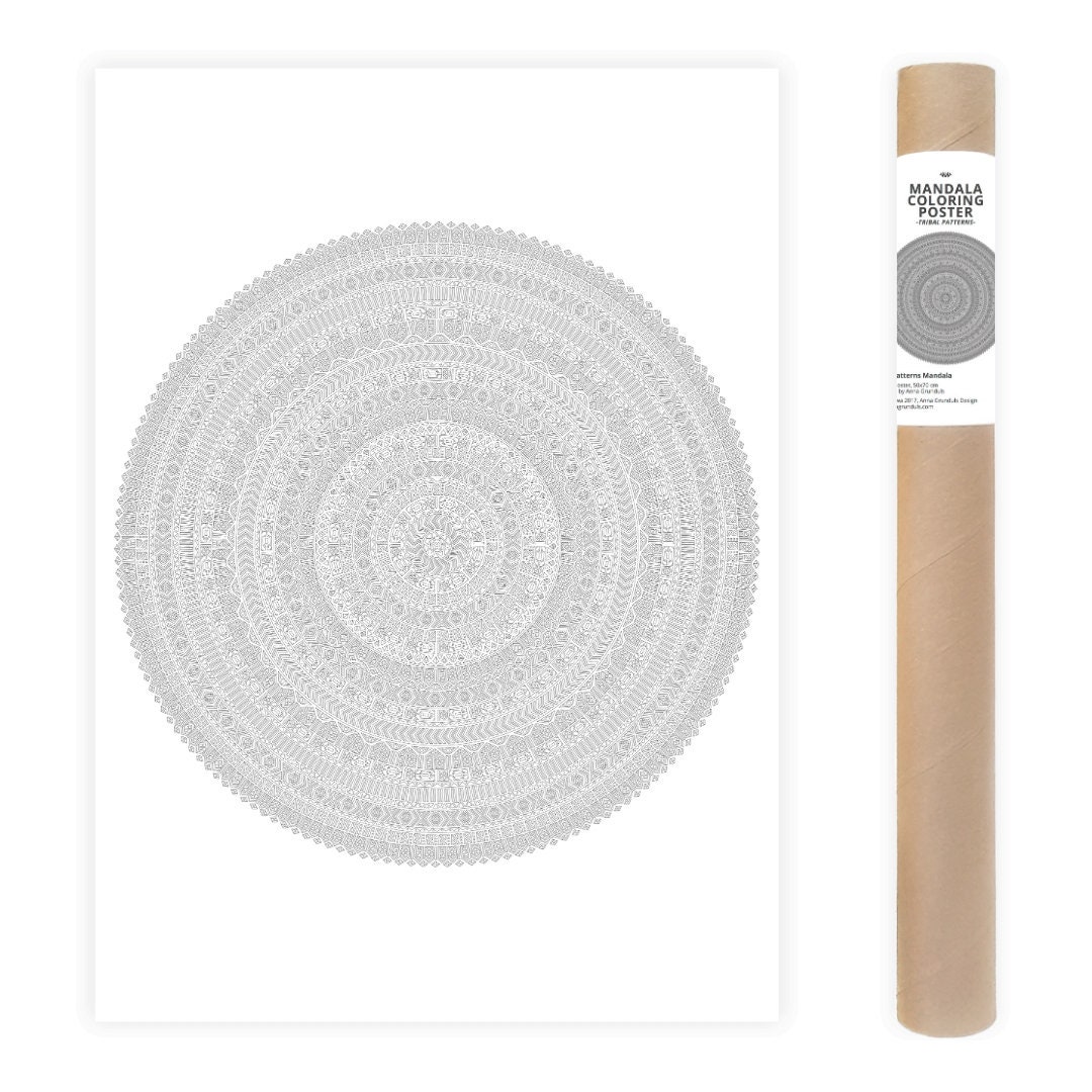 Giant Mandala Coloring Page for Adults Adult Coloring Page - Etsy