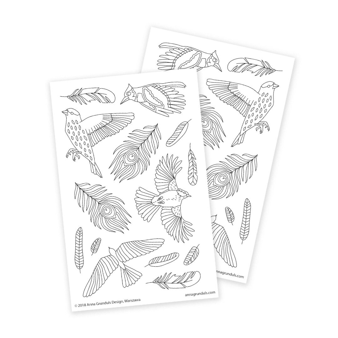 Feather Coloring Stickers, Passion Planner Stickers, Feather Stickers ...