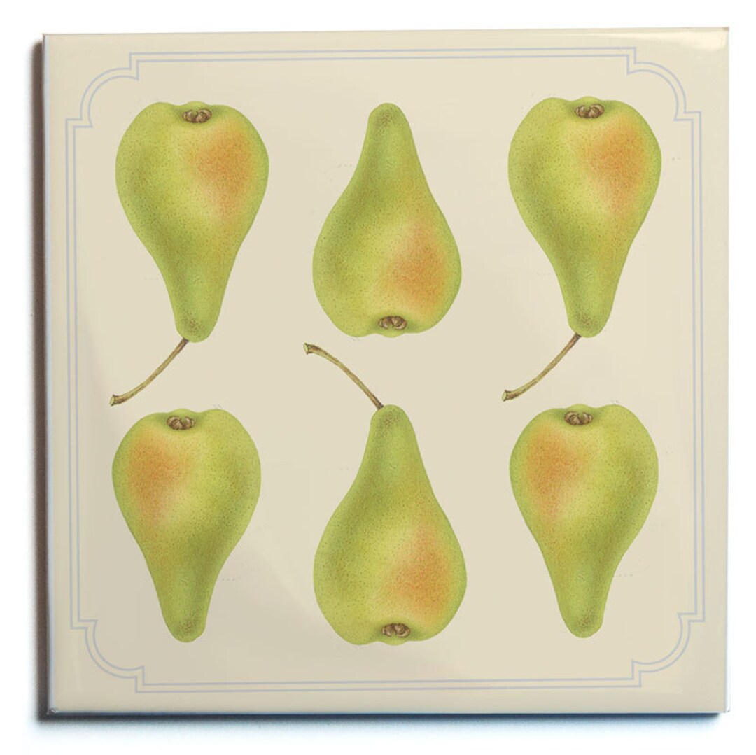 6"x6" Green Pears Tile Trivet 6x6 - Etsy