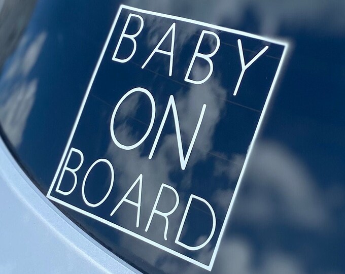 Baby on Board Car Decal Minimal Baby on Board Sticker Baby Shower Gift ...