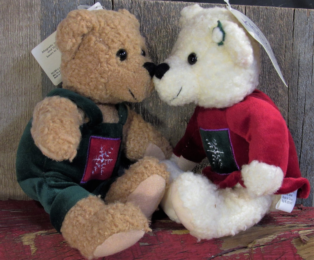 Hallmark Bears Love and Kiss Kiss Kissing Girl and Boy Teddy - Etsy