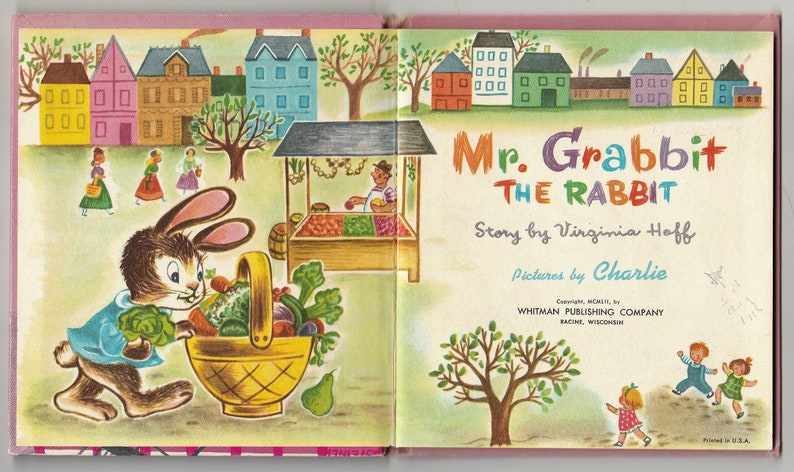 Vintage Childrens Book Tell a Tale Mr Grabbit 1952 Whitman Story by ...