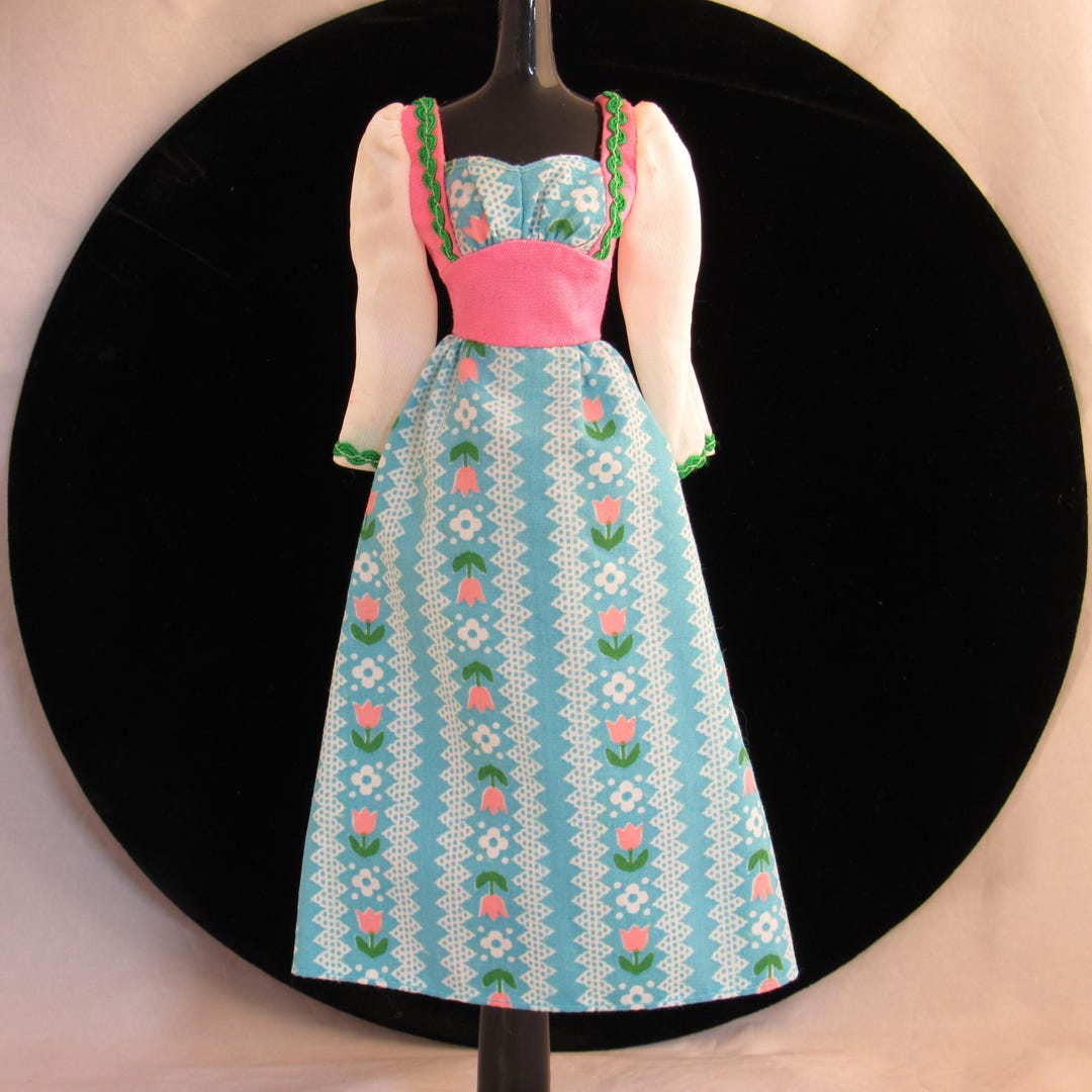 Vintage Barbie Midge Clothes 1970s Mattel Sweet 16 Peasant Dress #9555 ...