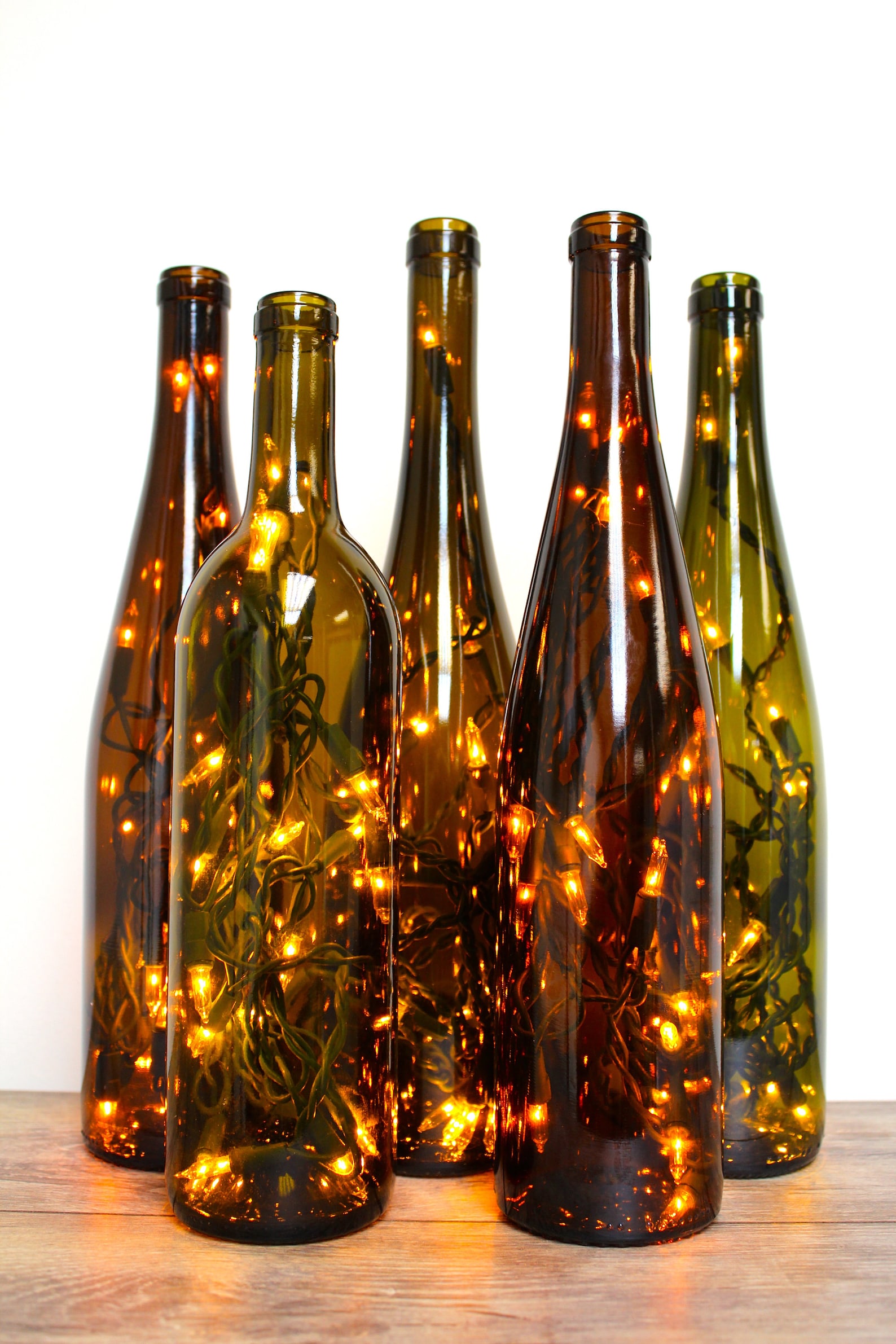 Lighted Wine Bottle Lamp Set of 3 | Etsy