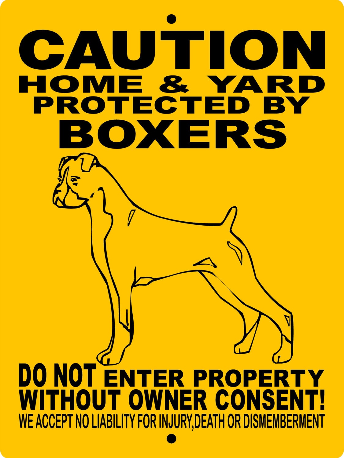 BOXER Dog Sign 9x12 ALUMINUM | Etsy