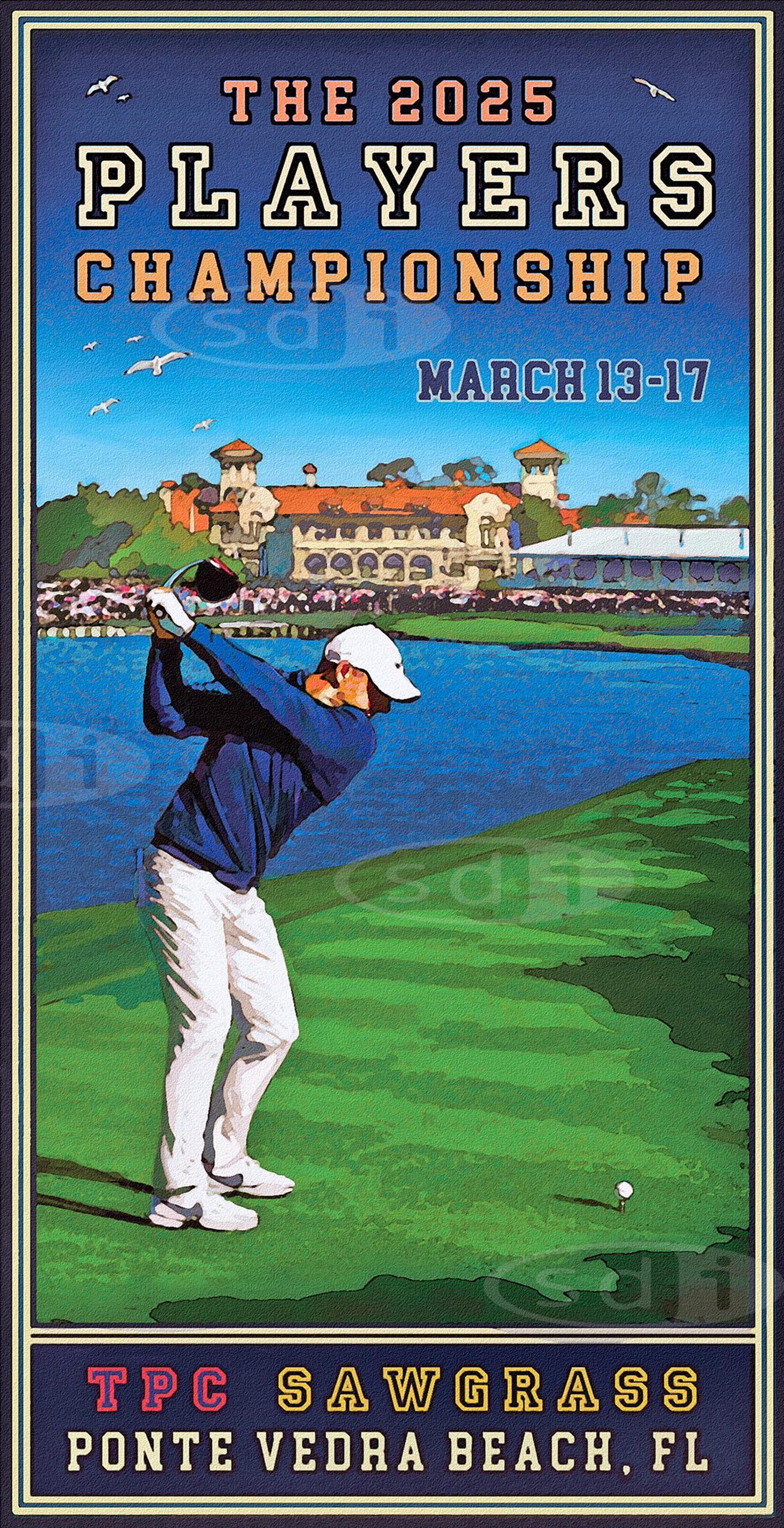 TPC Sawgrass Players 2025 Golf Gift Sports Golf Art Poster Print ...