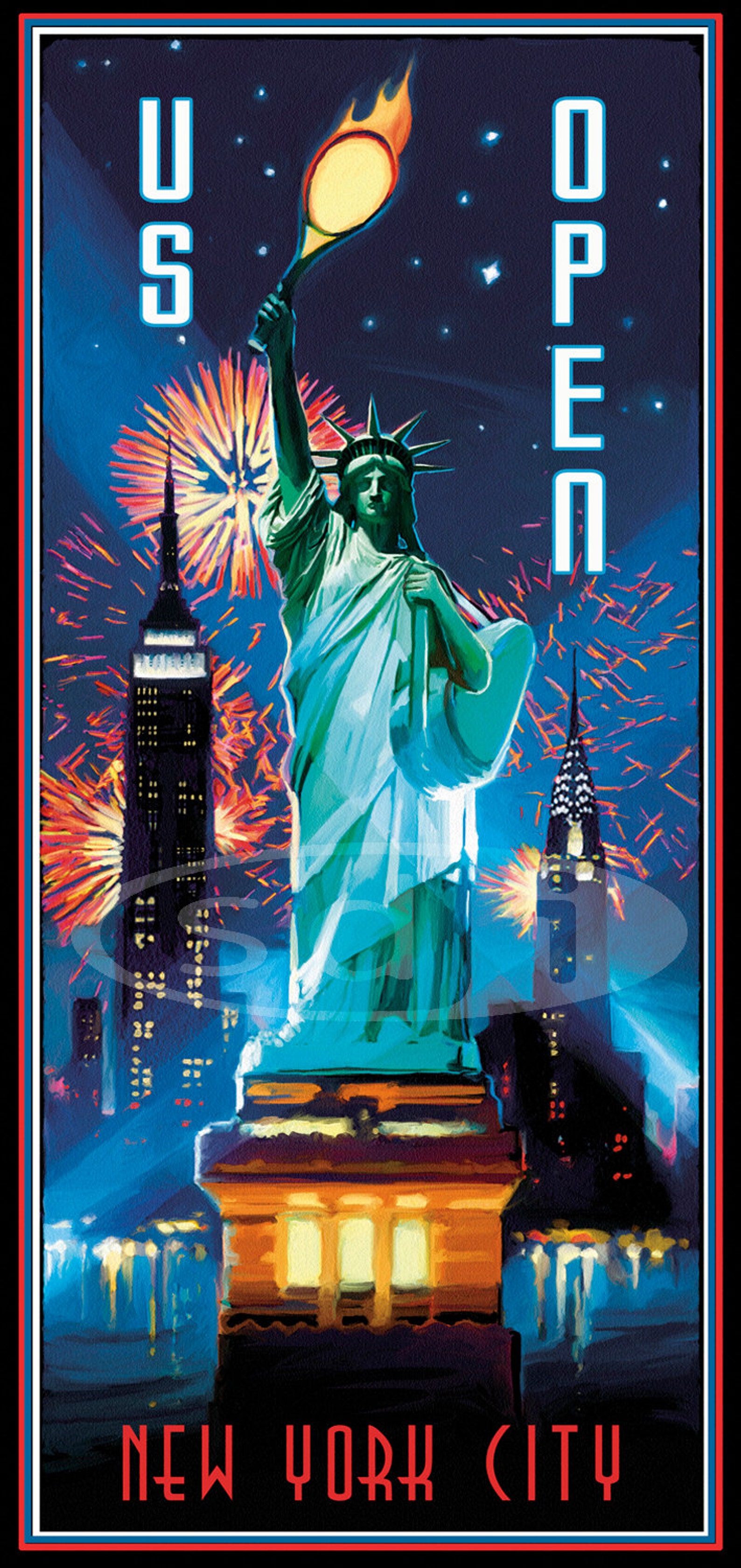 US Open Tennis Sports Art Poster Print - Etsy