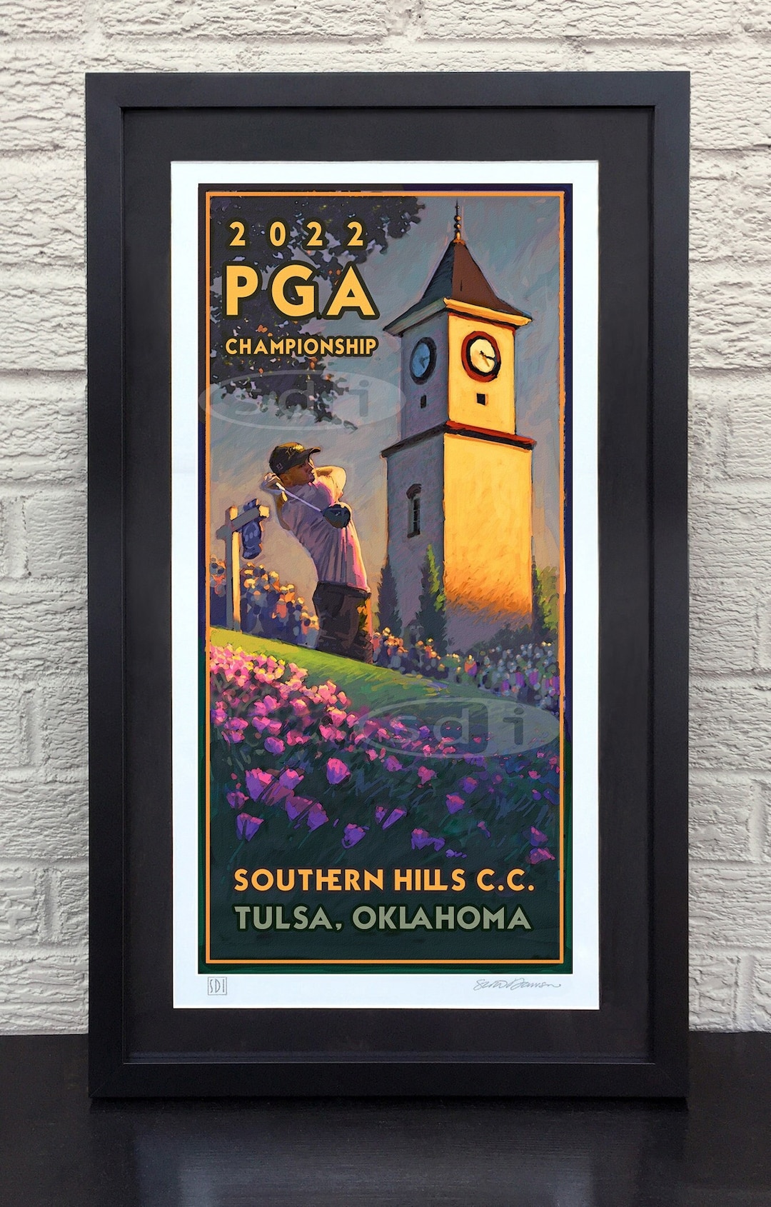 PGA Championship, Southern Hills, Tulsa Art Golf Gift Sports Poster ...