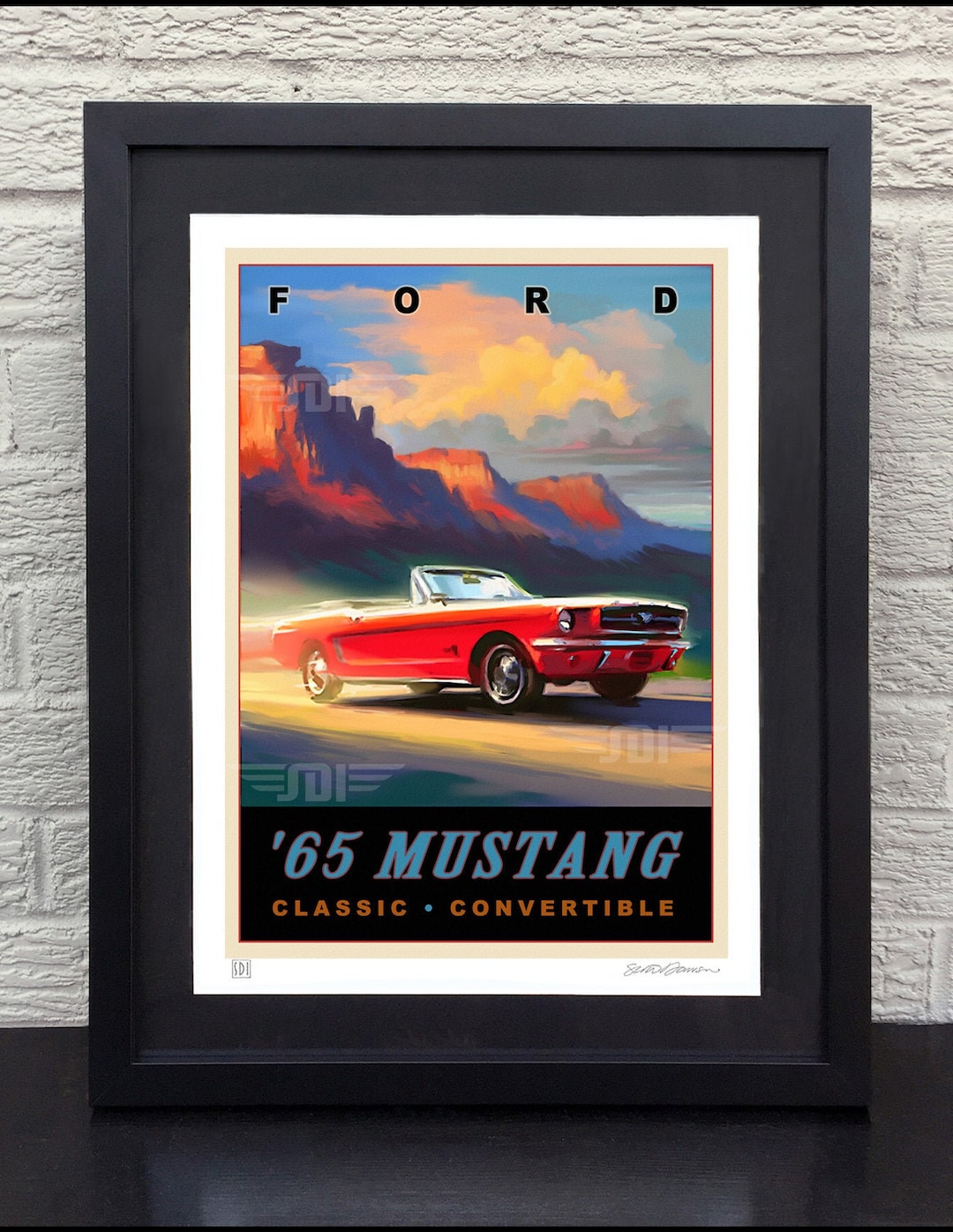 Classic Mustang 1965 Vintage Vehicle Car Art Travel Poster Print - Etsy