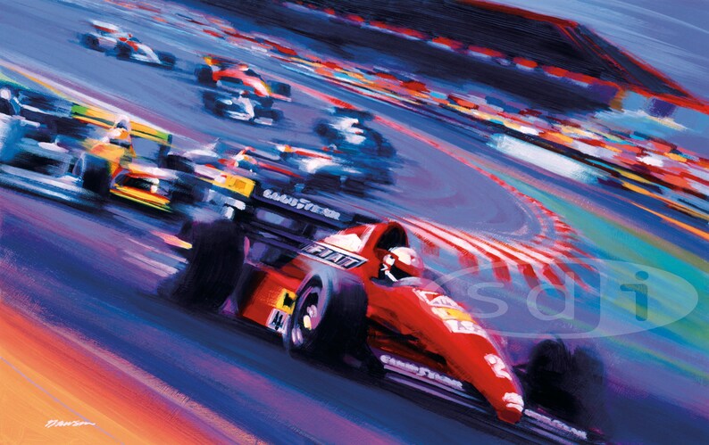 Formula One Racing Car Sports Art Poster Print - Etsy