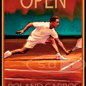 French Open Tennis Sports Art Poster Print - Etsy