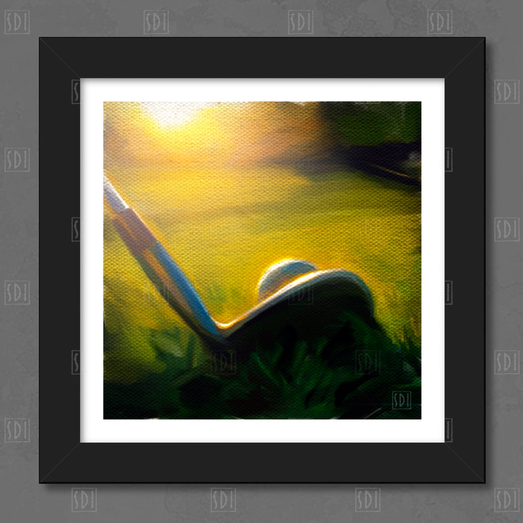 Iron Wedge Approach Golf Painting Print Unframed or Framed Home Office ...