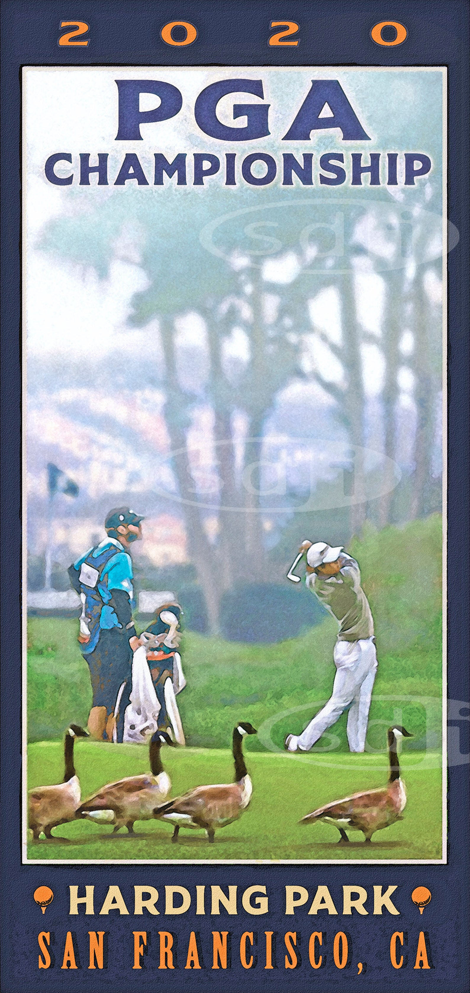 PGA Championship, Harding Park, San Francisco Art Golf Gift Sports ...