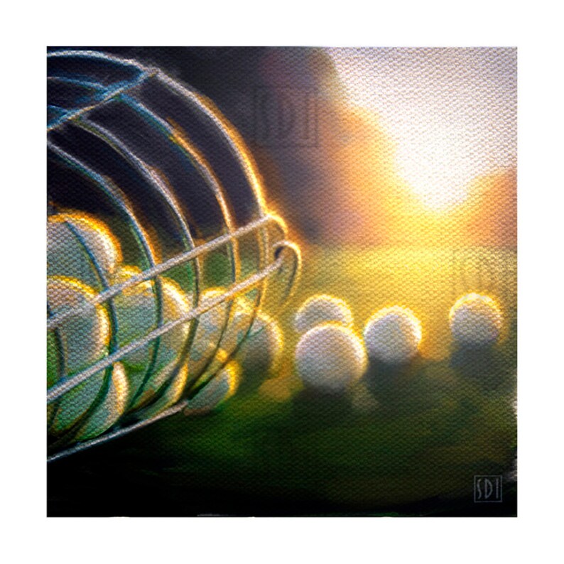 Range Bucket Golf Painting Print Unframed or Framed Home Office Den Man ...