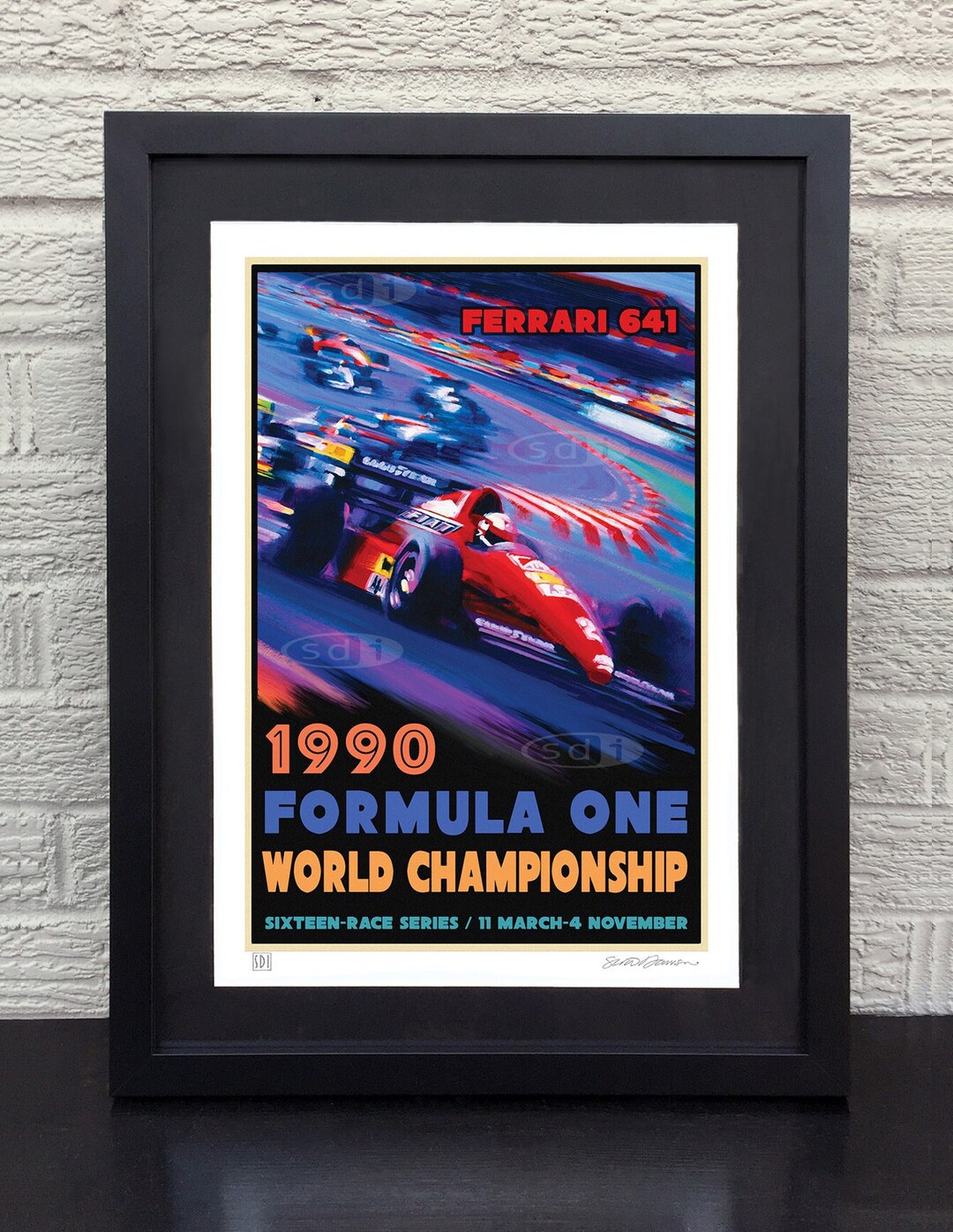Formula One World Championship Ferrari Racing Car Sports Art Poster ...