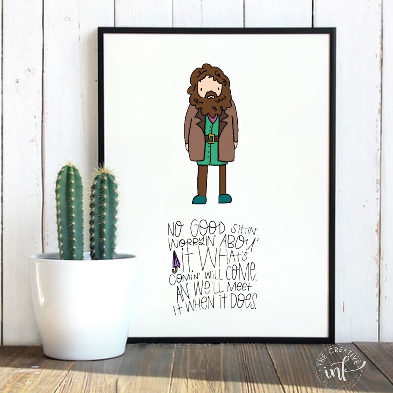 Cute Hagrid Illustration Original Harry Potter Art Print | Etsy
