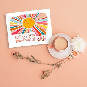 Another Year Around the Sun Birthday Card, Envelope, & Optional ...