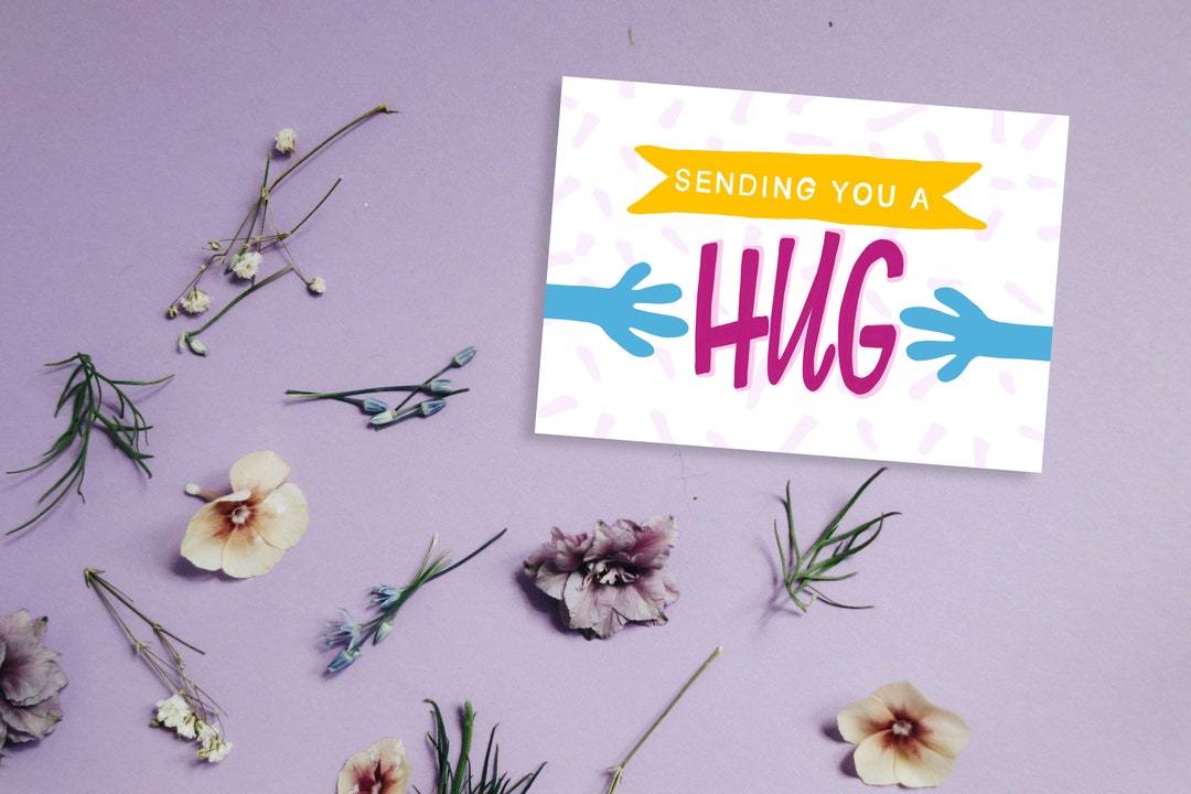 Sending You a Hug Card, Envelope, & Optional Handwritten Card Message ...
