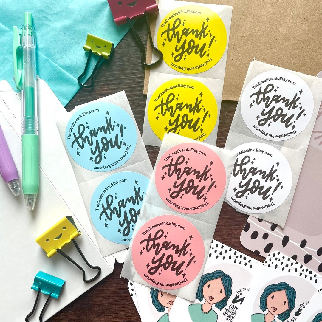 Thank You Custom Circle Stickers | Mail Stickers | Small Business ...