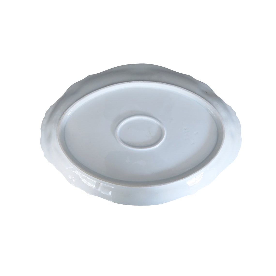 Vintage Blue Floral White Ironstone Wavy Edge Plate Platter | Etsy