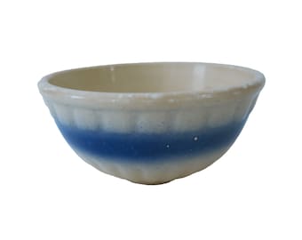Stoneware Creamer Crock, Blue and White Pottery, Cobalt Stripe, Hand ...