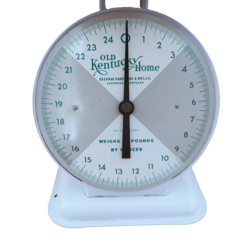 Vintage Old Kentucky Home Green White Metal 25 Lb. Kitchen Scale - Etsy