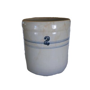 Antique 2 Gallon Stoneware Pottery Blue Striped Crock - Etsy