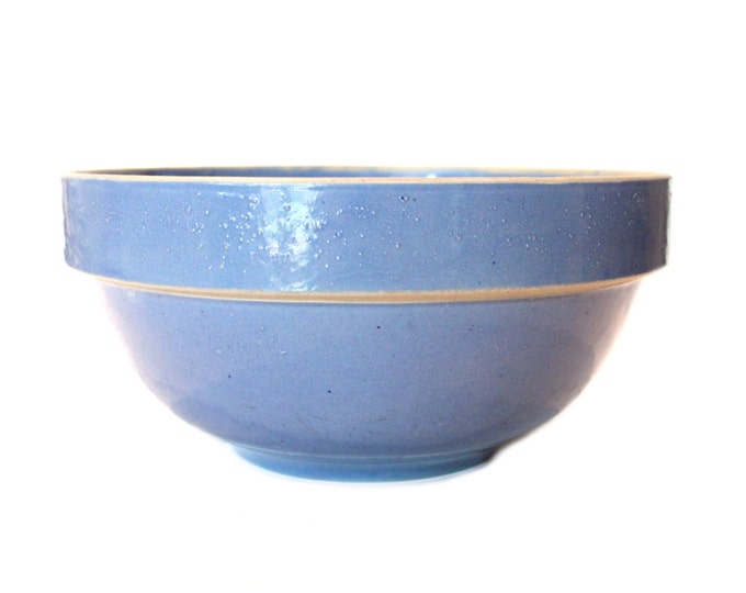 Vintage Blue Yellow Ware Pottery Bowl - Etsy