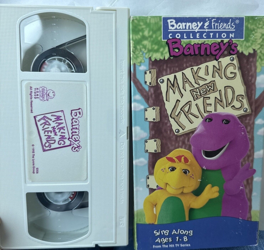 Barneys Making New Friend VHS Video White Tape Classic Sing-along Songs ...