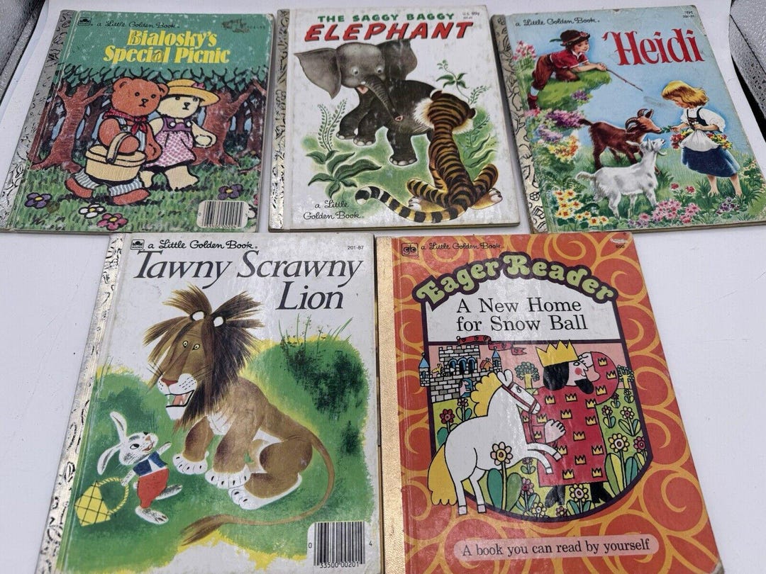 Little Golden Books Lot of 5 Bialosky Tawny Scrawn Saggy Baggy Heidi ...