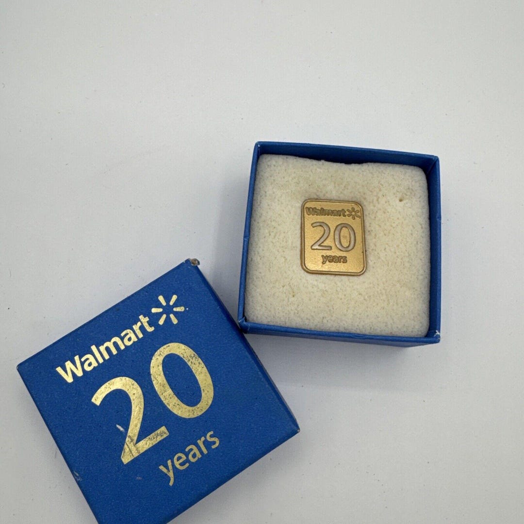 Vtg Collectible Walmart Pin 20 Years in Blue Box Gold Tone - Etsy