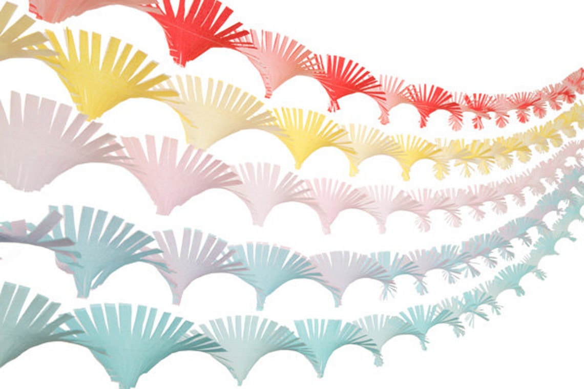 Hand Fringed Crepe Paper Ceiling Decoration Streamer Party Wedding ...