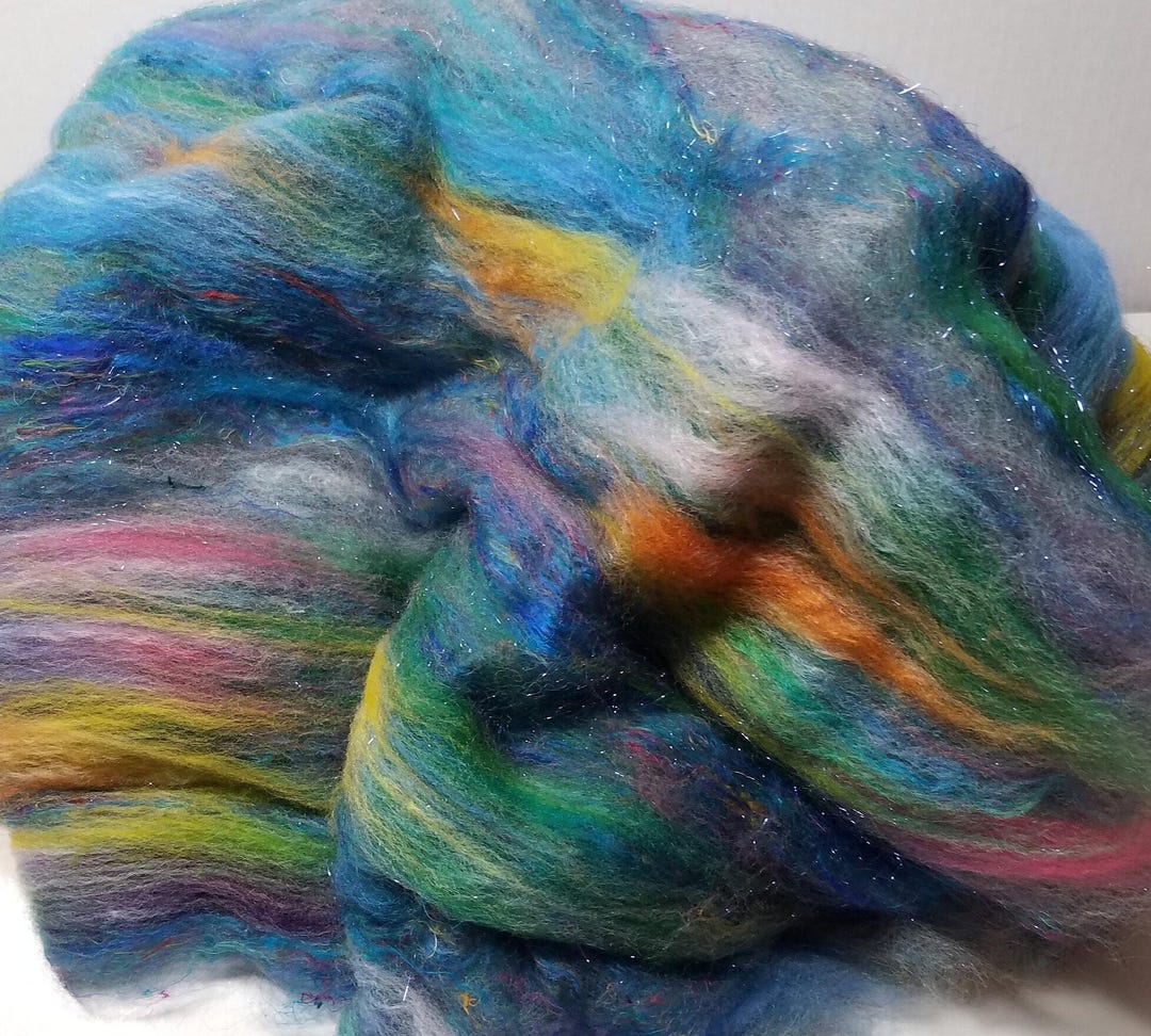 Carded Batt Textured Batt Art Batt Fiber Batt Spinning Felting Silk ...