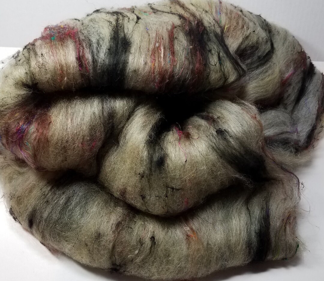 Carded Batt Textured Batt Art Batt Fiber Batt Spinning Felting Silk ...