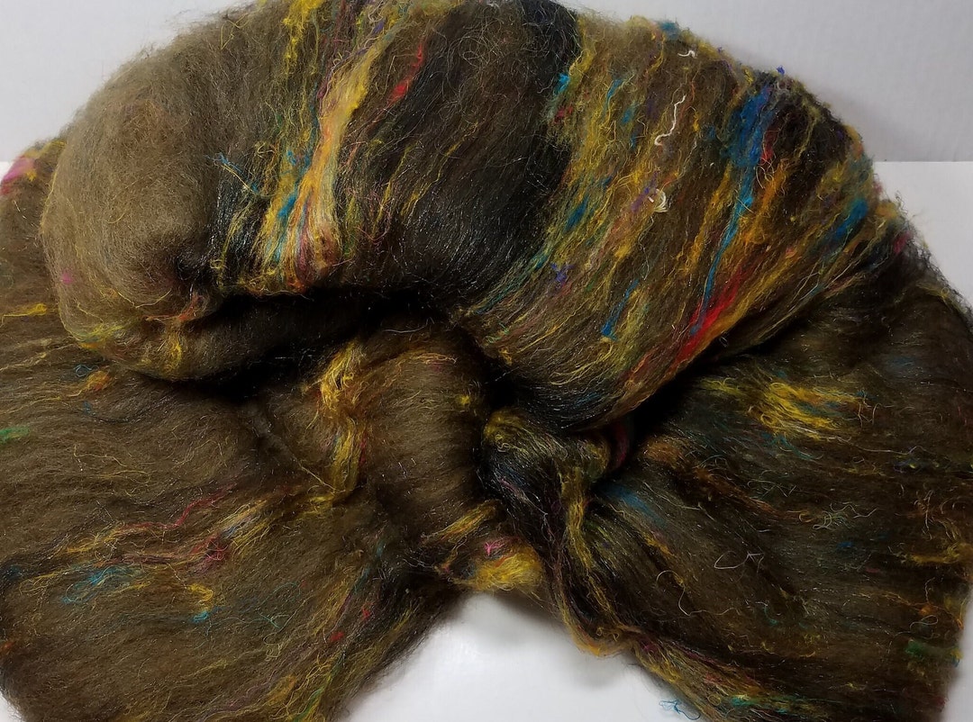 Carded Batt Textured Batt Art Batt Fiber Batt Spinning Felting Silk ...