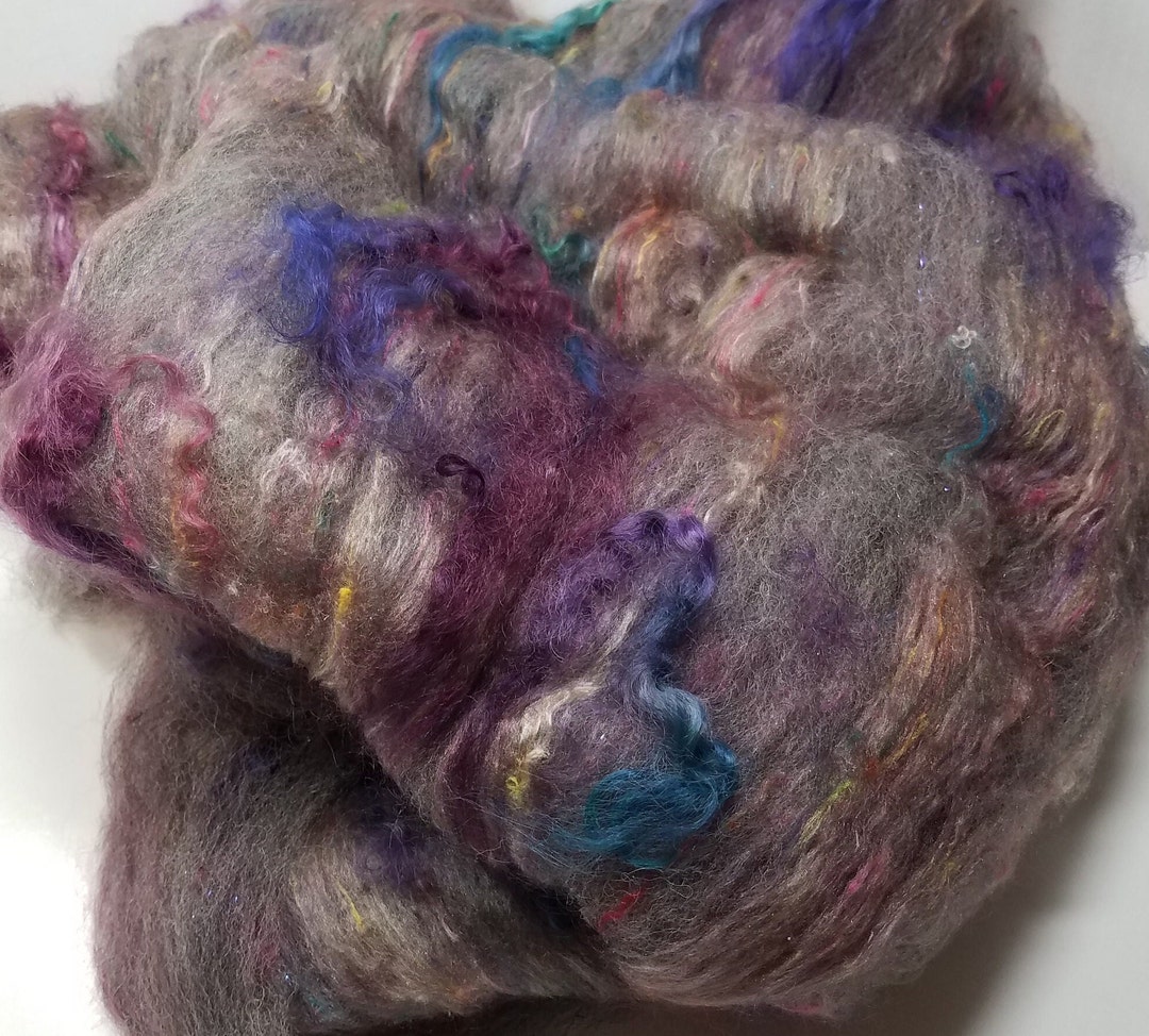 Carded Batt Textured Batt Art Batt Fiber Batt Spinning Felting Silk ...