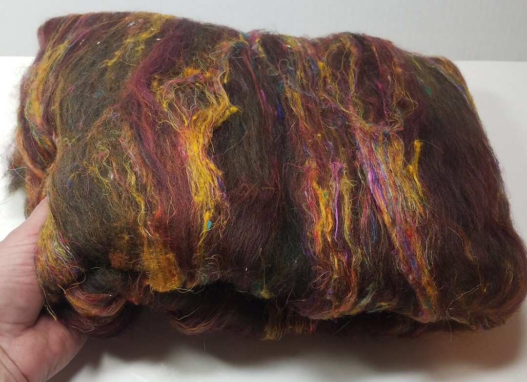 Carded Batt Textured Batt Art Batt Fiber Batt Spinning Felting Silk ...