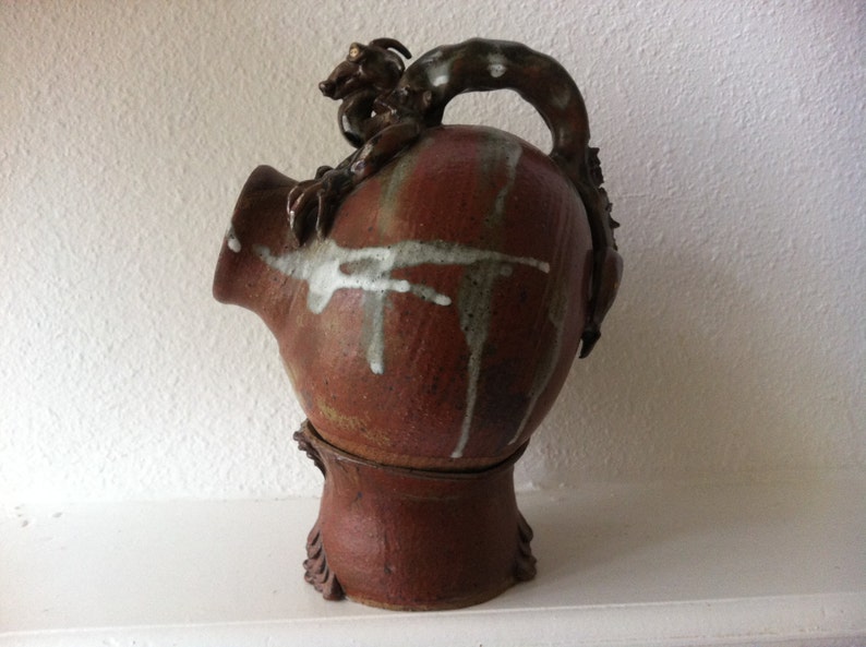 Vintage Dragon Pitcher on Stand Ewer Pottery Florida - Etsy