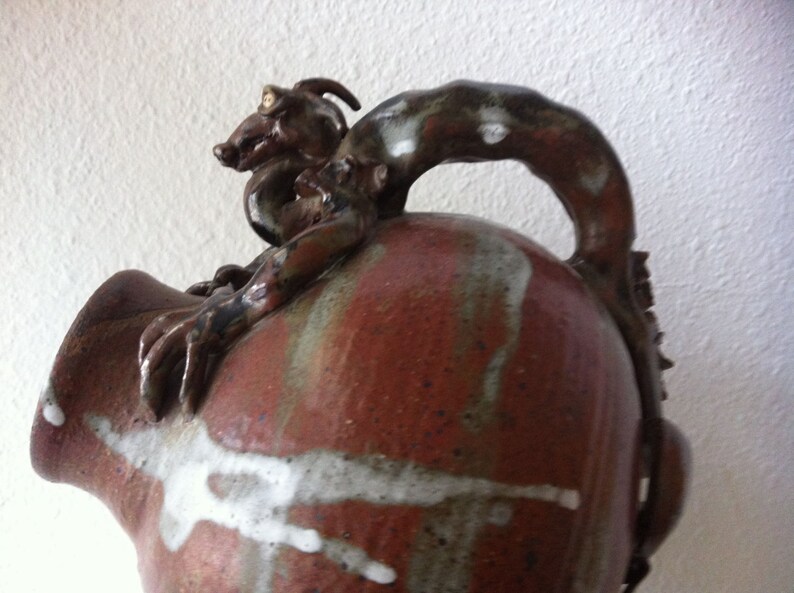 Vintage Dragon Pitcher on Stand Ewer Pottery Florida - Etsy