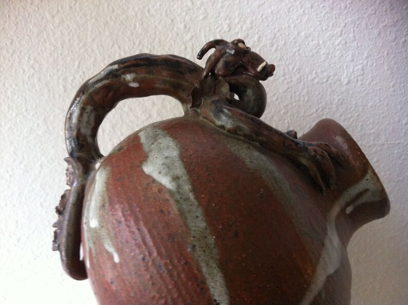 Vintage Dragon Pitcher on Stand Ewer Pottery Florida - Etsy