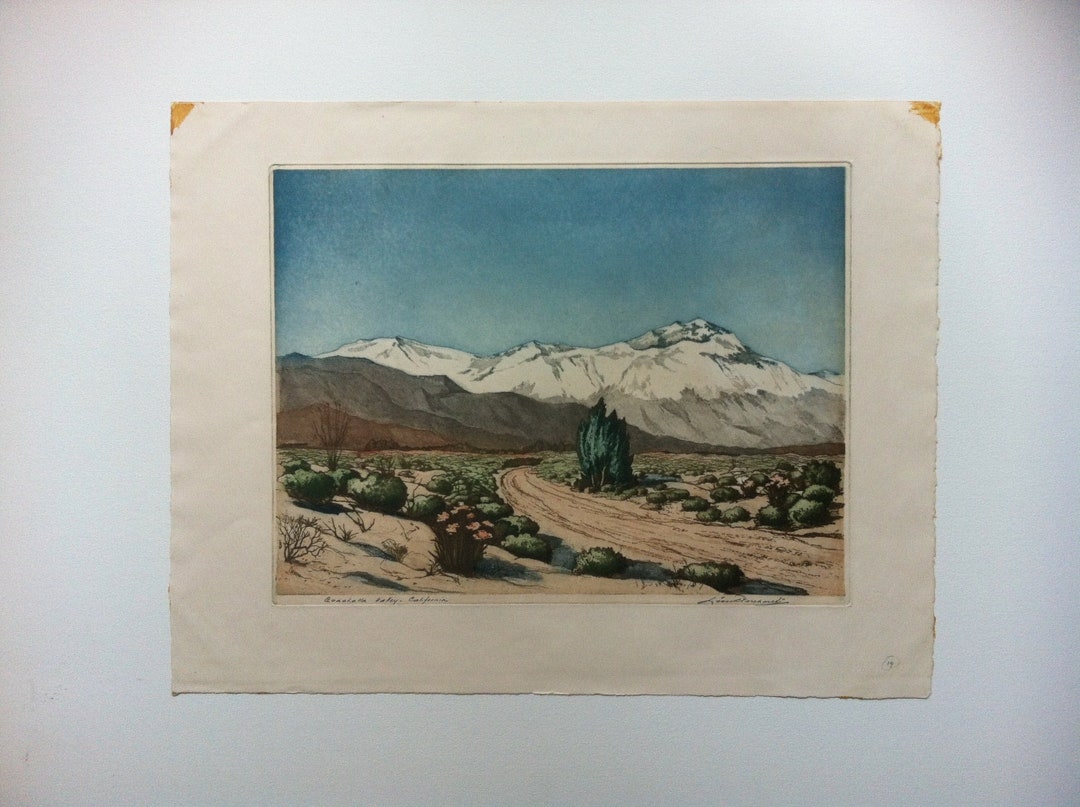 Vintage California Coachella Valley, Leon Rene Pescheret, Color Desert ...