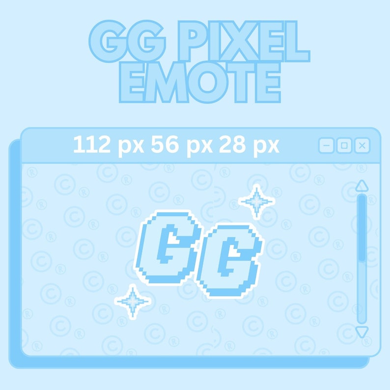 Blue Pixel GG Twitch Discord Emotes Cute // Instant Download - Etsy UK